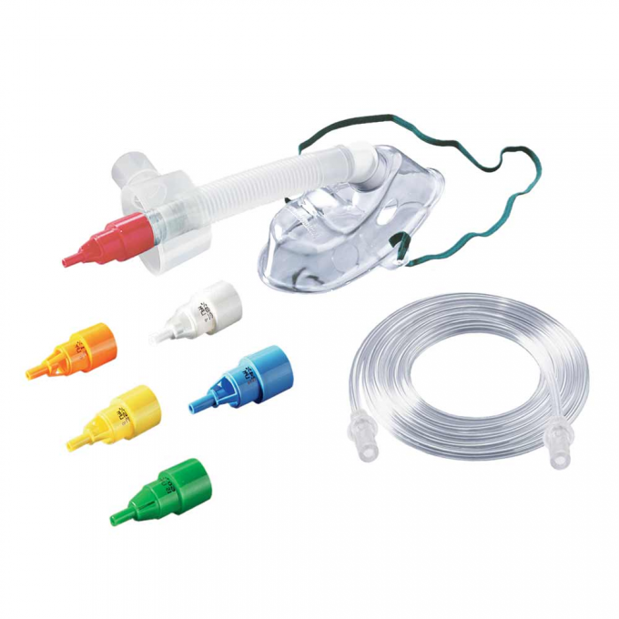 Emergency Medical Oxygen Mask With 6PCS Colored Venturi Connectors