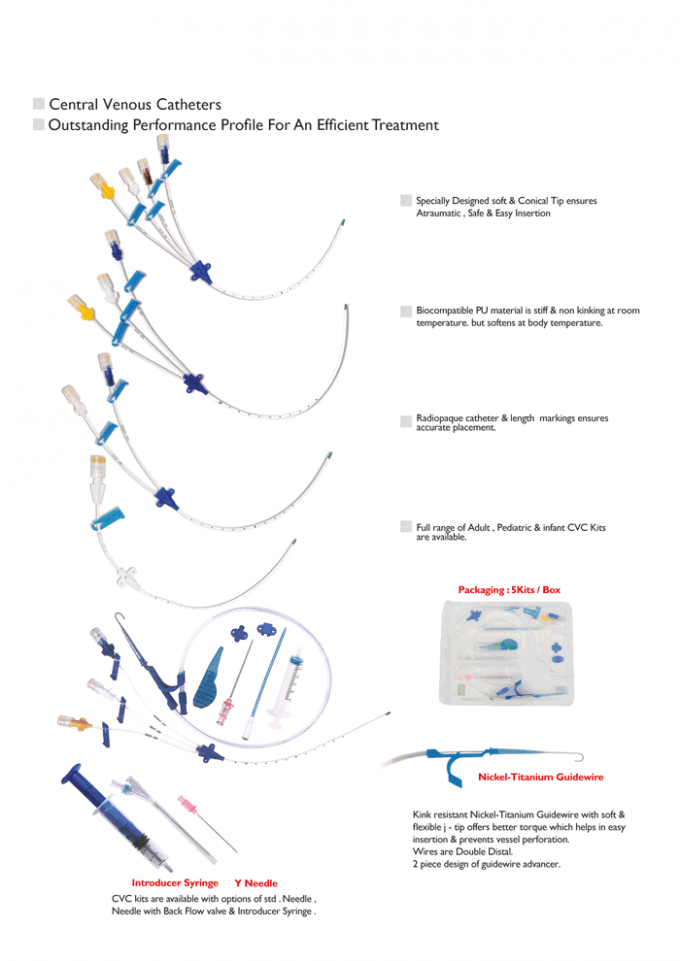 CVC Central Venous Catheter Set Triple Lumen CVC Kits Disposable Triple ...